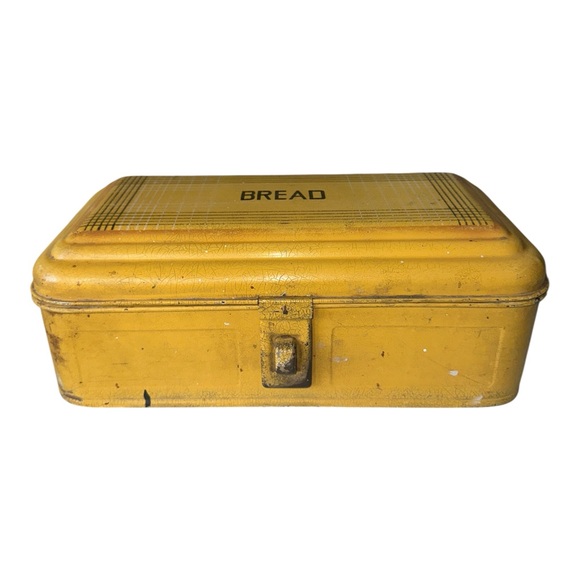 Kitchen | Antique Yellow Metal Rustic Farmhousecottagecore Style Bread ...